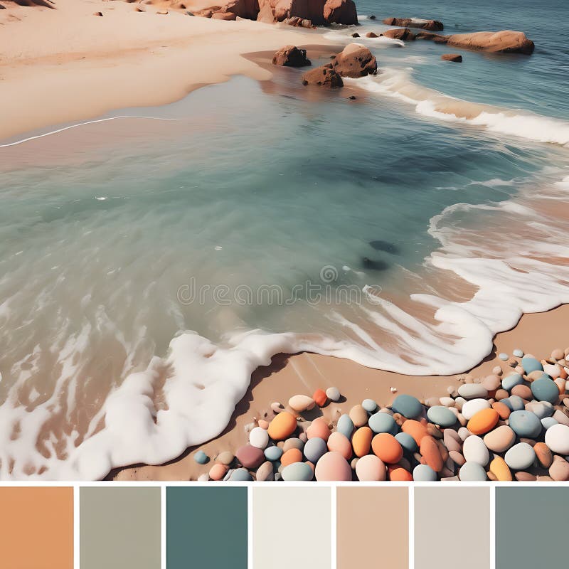 Ocean Beach Color Palette, Abstract Color Template Stock Illustration ...
