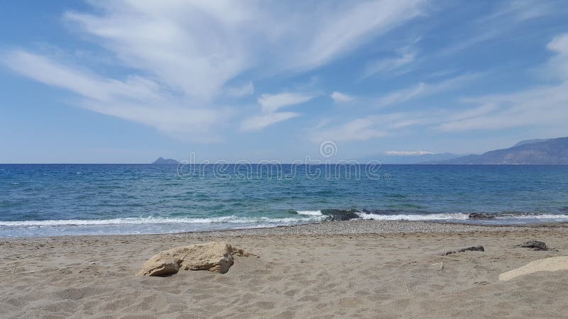 The ocean stock photo. Image of beach, sand, wave, crete - 90485382