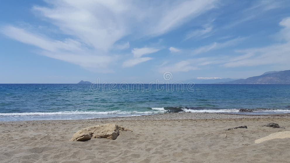 The ocean stock photo. Image of beach, sand, wave, crete - 90485382