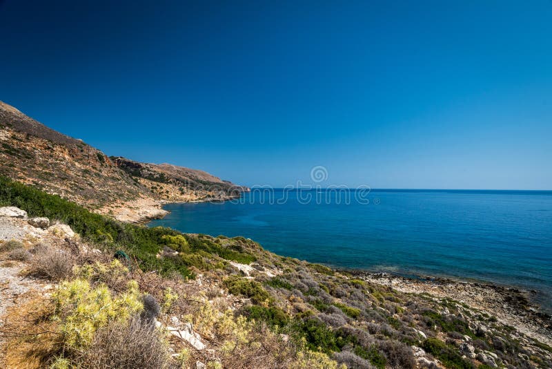 Ocean beach on the Crete stock image. Image of greece - 146019453