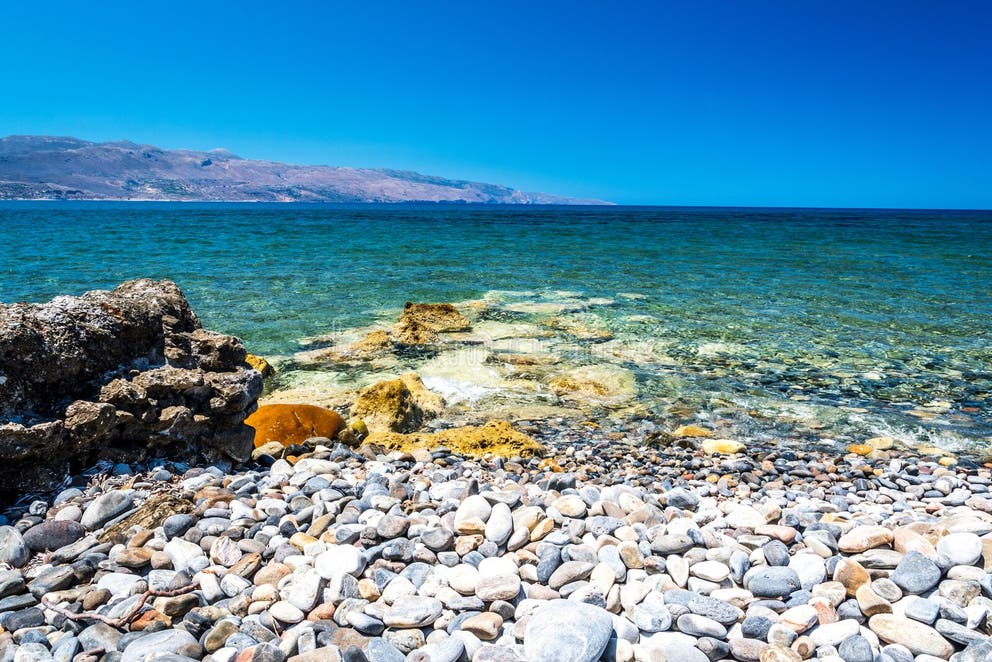 Ocean beach on the Crete stock photo. Image of mediterranean - 148747708