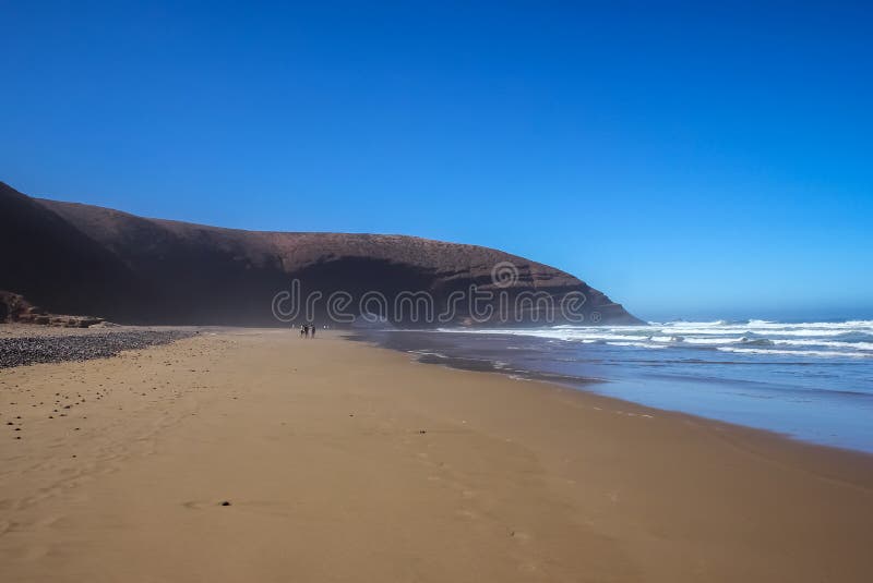 Ocean. Rocks. Beach. Morocco. Stock Photo - Image of legzira, cliff ...