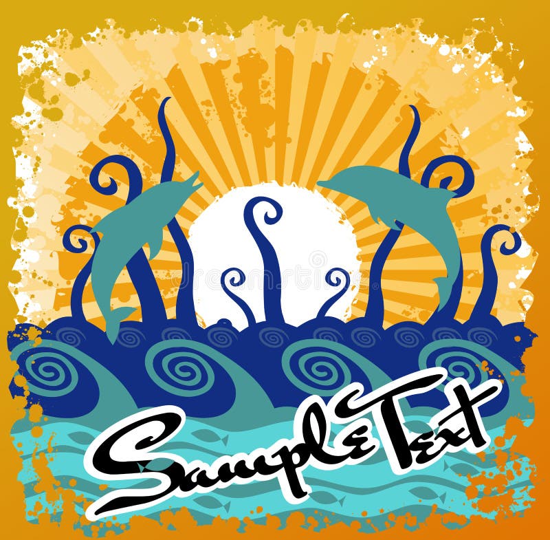 Ocean Beach Sun Abstract stock vector. Illustration of frame - 2850664