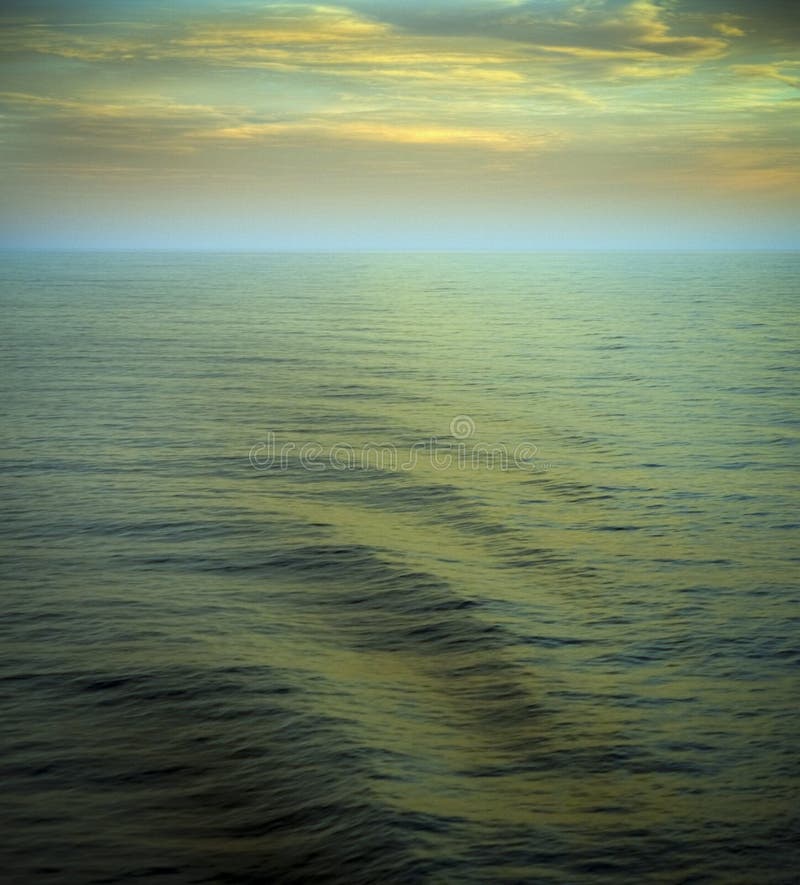 Beautiful Horizon of the Sea on the Sunset Stock Image - Image of ...