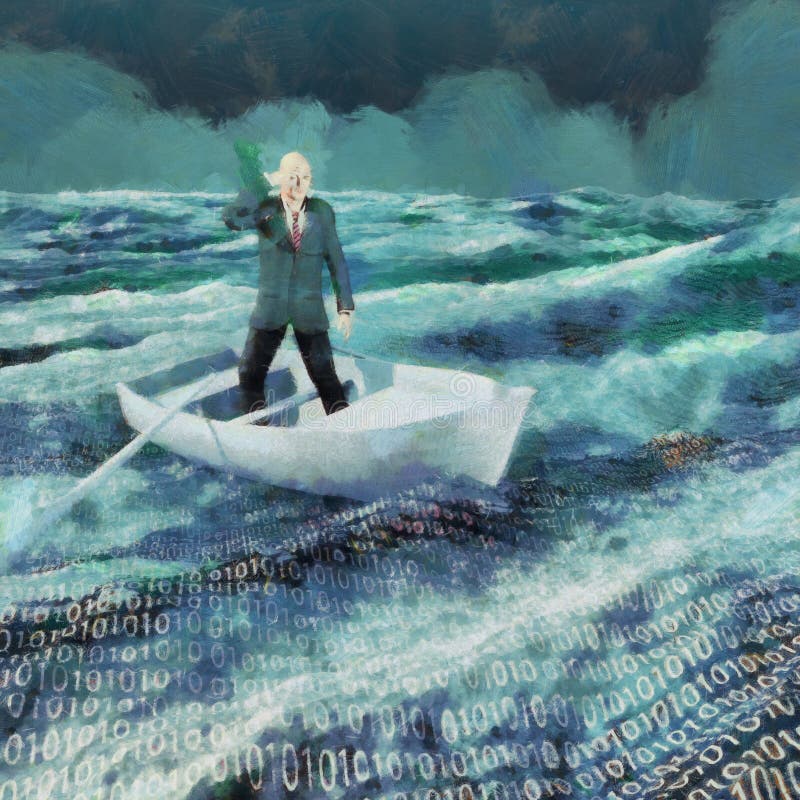 Vast binary code Sea stock illustration. Illustration of communication ...