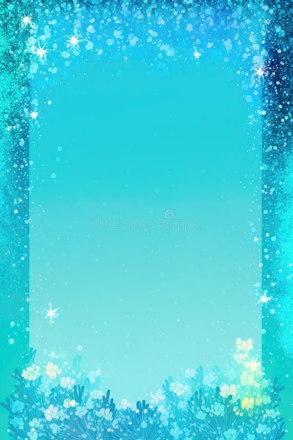 Ocean Blue Background Glitter Silhouettes Flowers Vertical Mobile ...