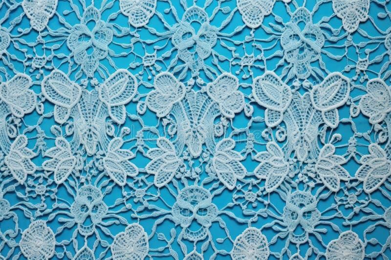 Ocean Blue Lace Spread Flat Stock Photo - Image of supplies, fashion ...