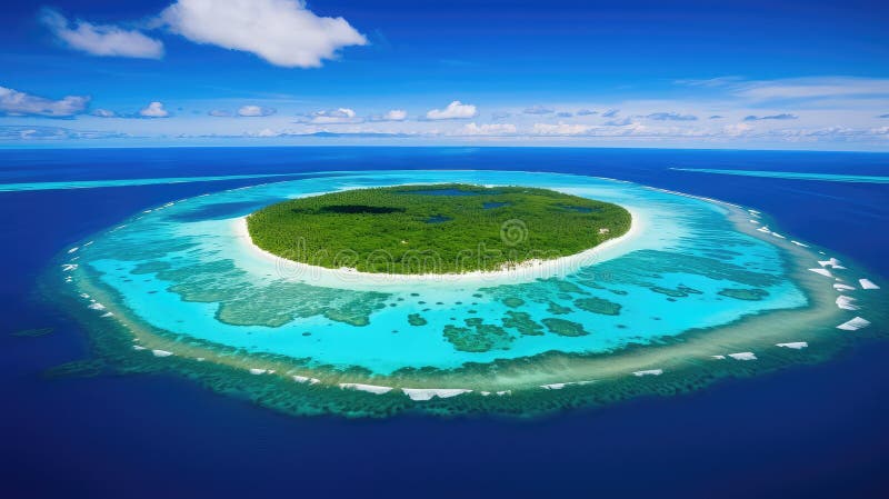 Ocean blue water circle stock illustration. Illustration of pacific ...