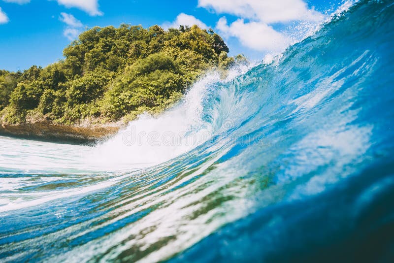 Ocean Breaking Wave in Bali, Indonesia Stock Photo - Image of barrel ...