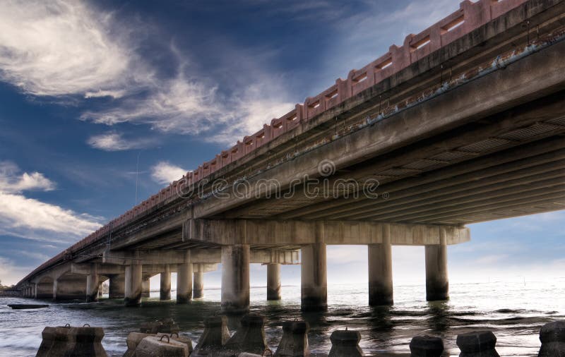 Ocean with bridge stock photo. Image of bridge, external - 12453812