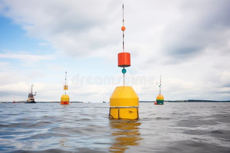 Ocean Buoys with Environmental Sensors Relaying Data Stock Image ...