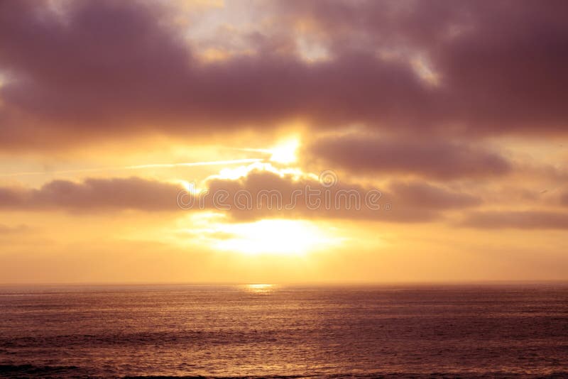 Ocean, CA Sunset stock image. Image of california, nebule - 51052267