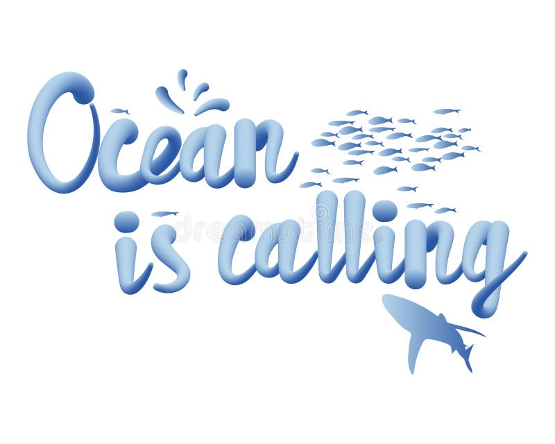 The Ocean is Calling. Modern Typographic Lettering for Printing and ...