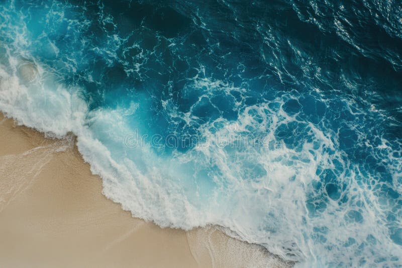 The Ocean is Calm and Blue, with a Gentle Wave Rolling in Stock Photo ...