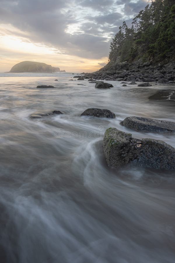 The Ocean is Calm and the Sky is Cloudy Stock Photo - Image of shore ...