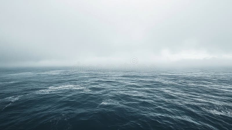 The Ocean is Calm and the Sky is Cloudy Stock Illustration ...