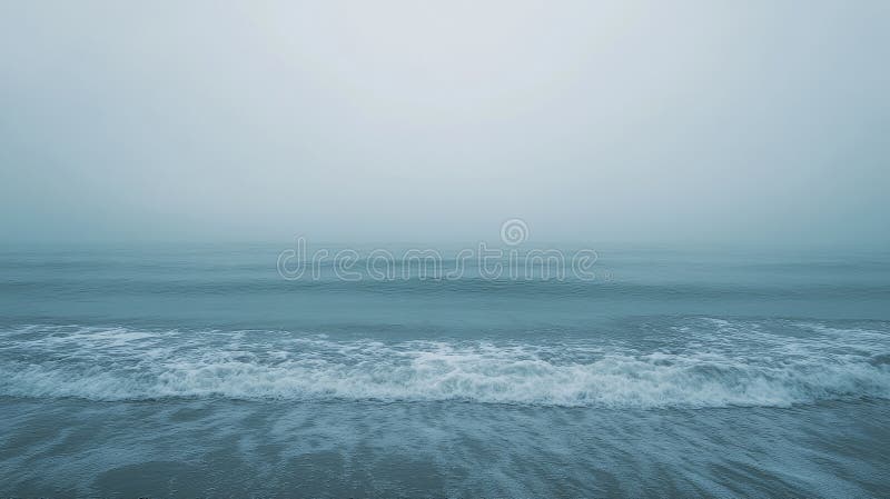 The Ocean is Calm and the Sky is Cloudy Stock Illustration ...
