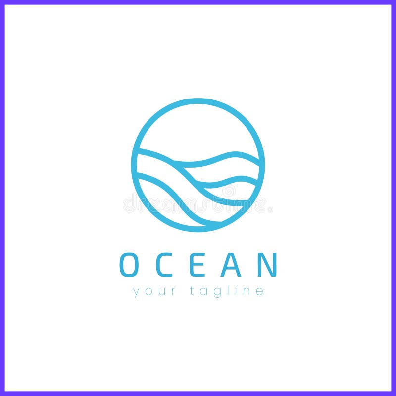 Ocean in a Circle. Simple and Modern Logo Design Stock Vector ...