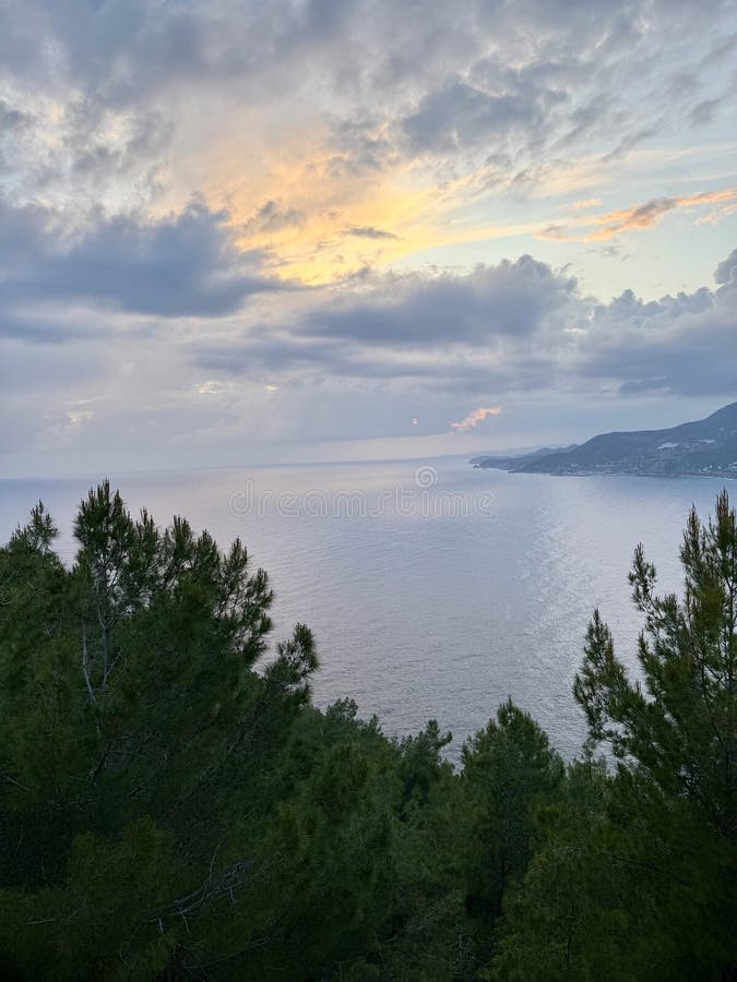 Ocean cliff view stock photo. Image of mediterranean - 378456456