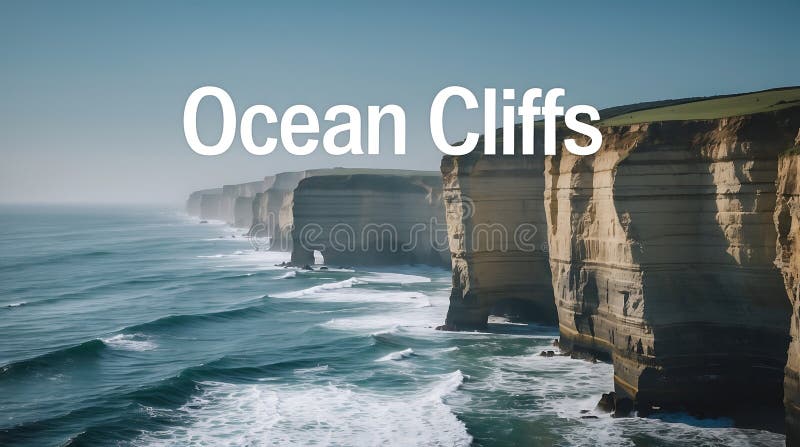Ocean Cliffs Highlight Rugged Coastline and Crashing Waves at Shoreline ...