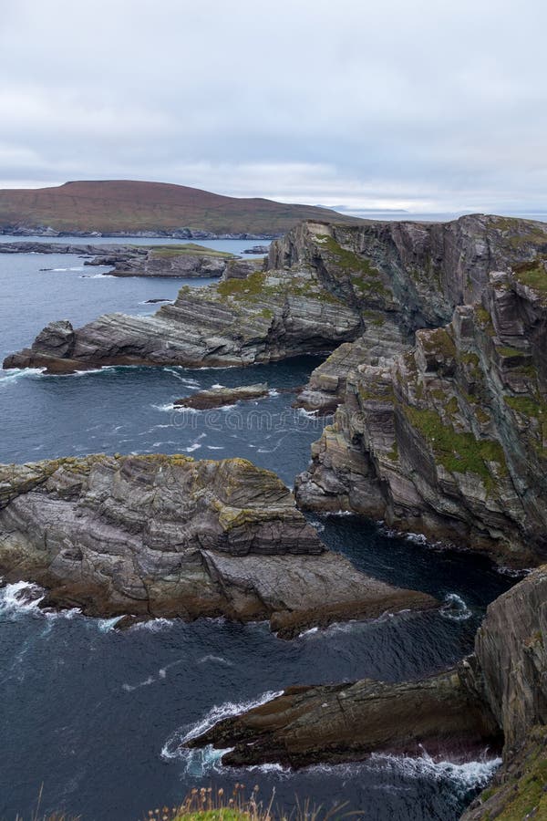 Cliffs and Ocean View at the Cliffs of Kerry Stock Image - Image of ...