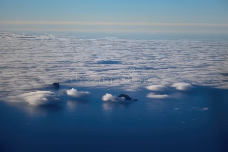 Ocean of Clouds and Floating Islands, with Distant View of the Horizon ...