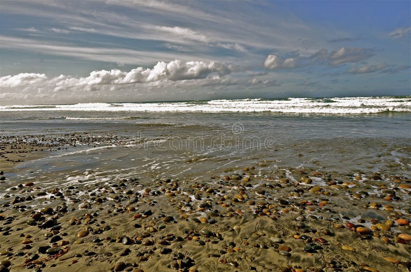 Ocean, Clouds, Rocks, and Tide Stock Image - Image of tides, washed ...