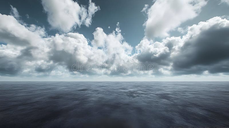 Ocean Cloudscape - Realistic 3D Render Stock Illustration ...