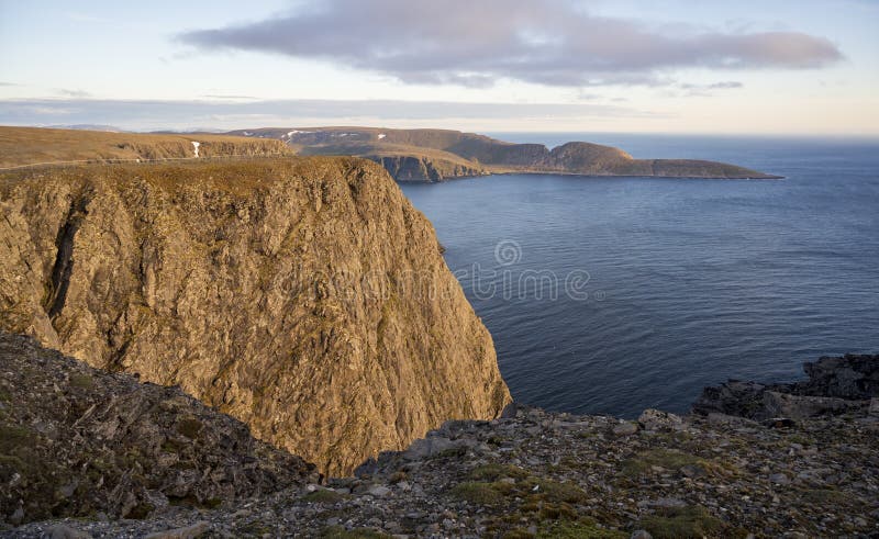 Ocean Coast with High Stone Cliffs Stock Photo - Image of extreme ...