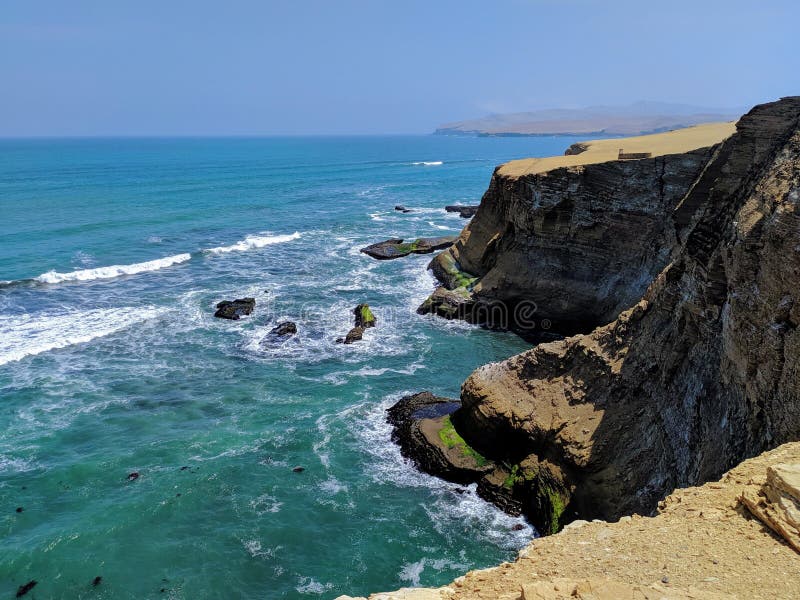 Ocean Coast Peru stock photo. Image of cape, terrain - 232508334