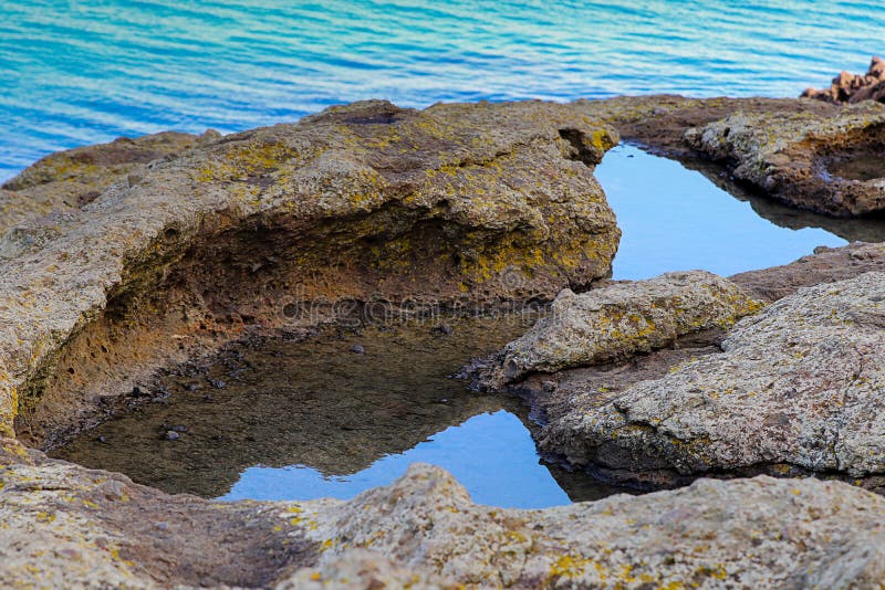 Ocean Coast and Rocks, Surface or Underlying the Soil or Oceans Stock ...