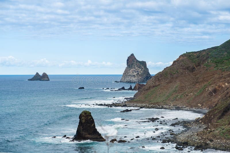 Ocean and Coast View from High View Angle Stock Image - Image of travel ...
