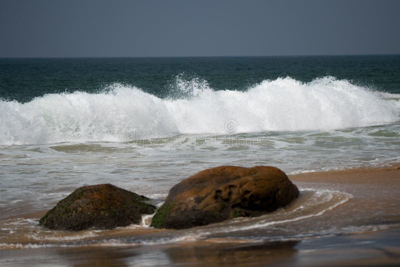 Ocean Coast with Waves and Rocks Stock Image - Image of lagoon ...