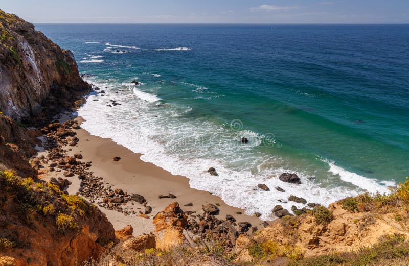 Ocean Coastline in a Los Angeles with Sandy Beach Stock Image - Image ...