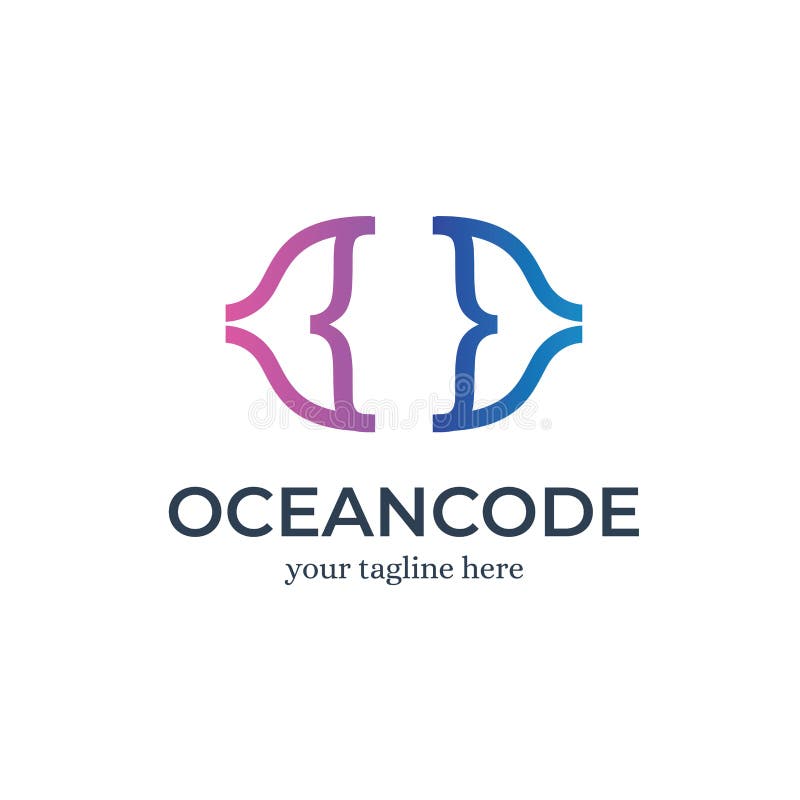 Ocean Code Logo Design Template Inspiration - Vector Stock Illustration ...