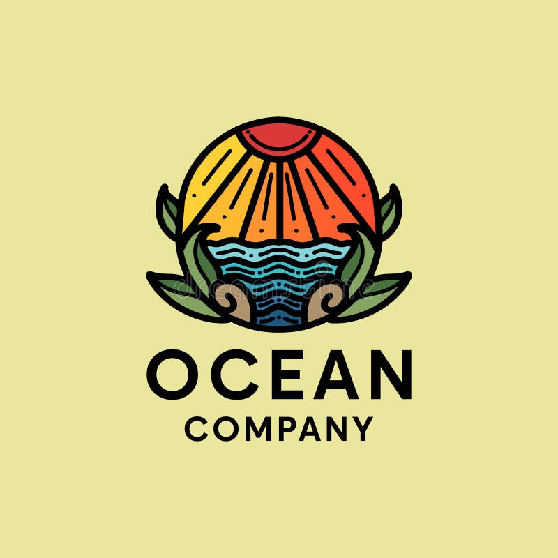 Ocean Colorful Logo Symbol Design Illustration Vector Icon Emblem Stock ...