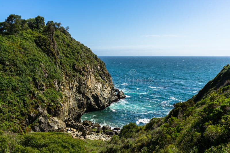 Ocean Cove stock image. Image of scenic, cliff, rock - 127850691