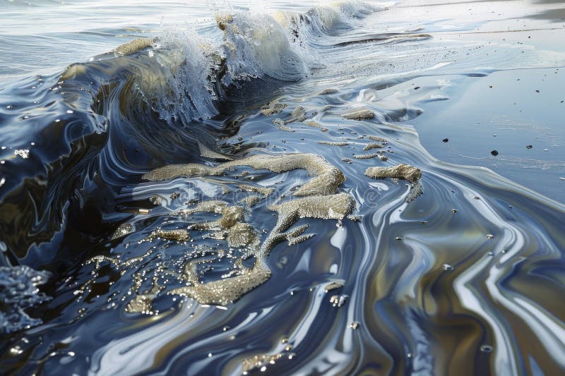 Ocean Covered Thick Layer Oil Stock Photos - Free & Royalty-Free Stock ...