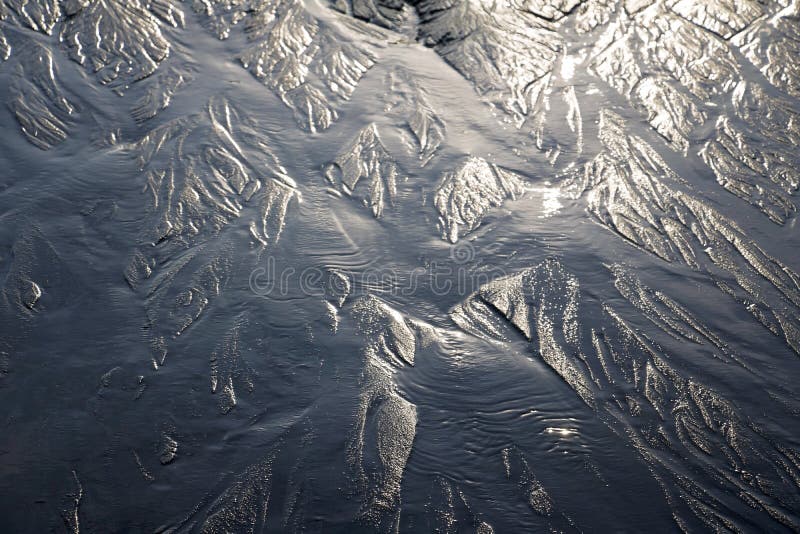 Ocean Created Patterns in the Sand Stock Image - Image of waves, unique ...