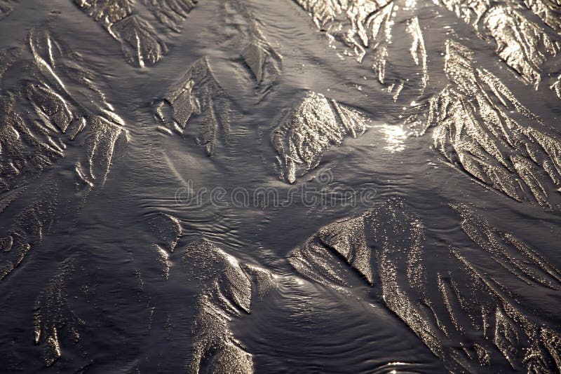 Ocean Created Patterns in the Sand Stock Image - Image of waves, unique ...