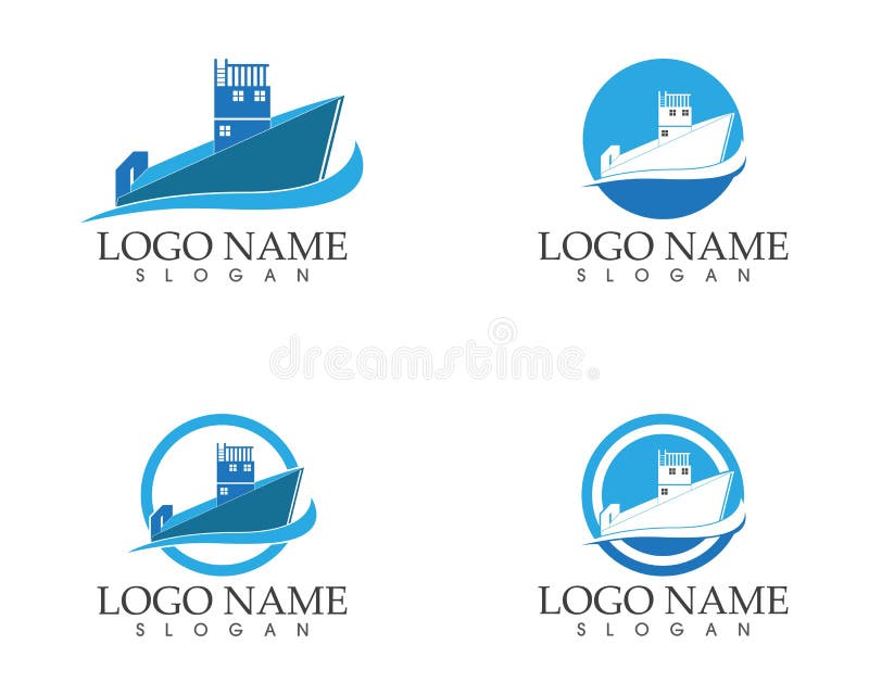 Ocean Cruise Liner Ship Silhouette Simple Linear Logo Stock Vector ...