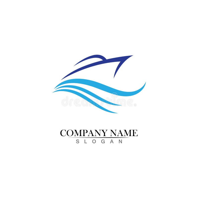 Ocean Cruise Liner Ship Silhouette Simple Linear Logo. Stock Vector ...