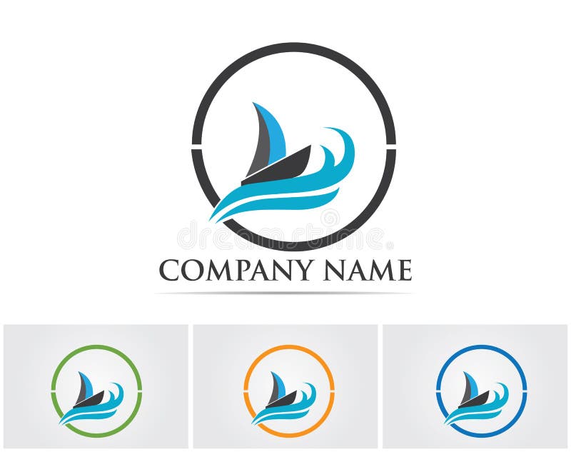 Ocean Cruise Liner Ship Simple Linear Logo Stock Vector - Illustration ...