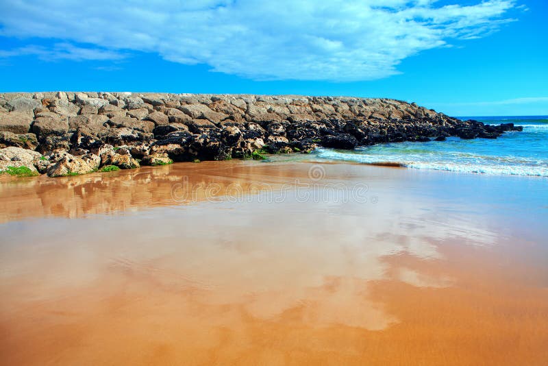 Ocean dam stock image. Image of ocean, rock, natural - 171197609