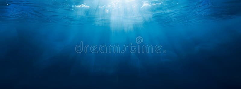 Ocean Depth Light Rays Underwater Background Stock Illustration ...