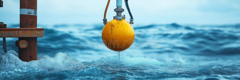 Ocean Depth Sensor Measurement a Yellow Sphere Descends into the Ocean ...