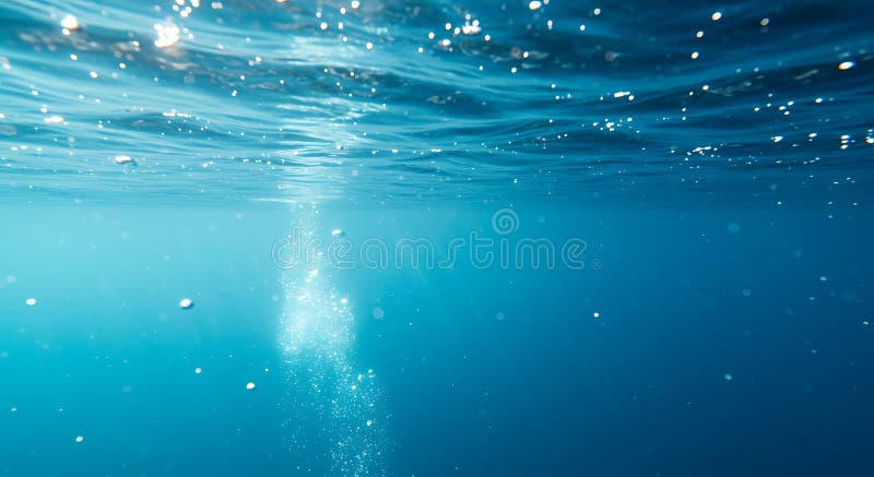 Ocean Depth: Serene Underwater Bubblescape Stock Illustration ...