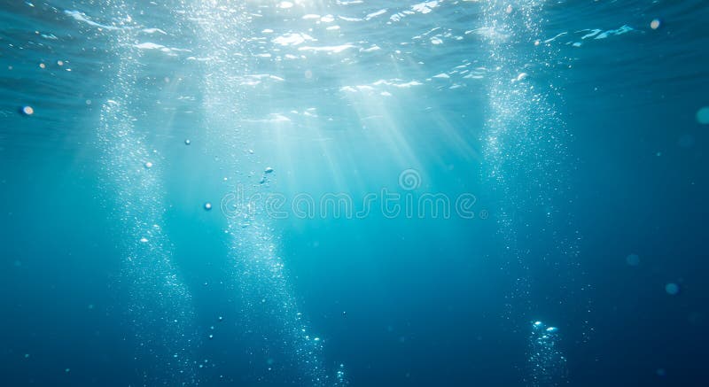 Ocean Depth: Serene Underwater Scene with Sunlight Rays Stock ...
