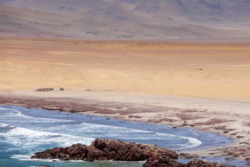 Ocean and Desert View, Paracas National Reserve. Stock Photo - Image of ...