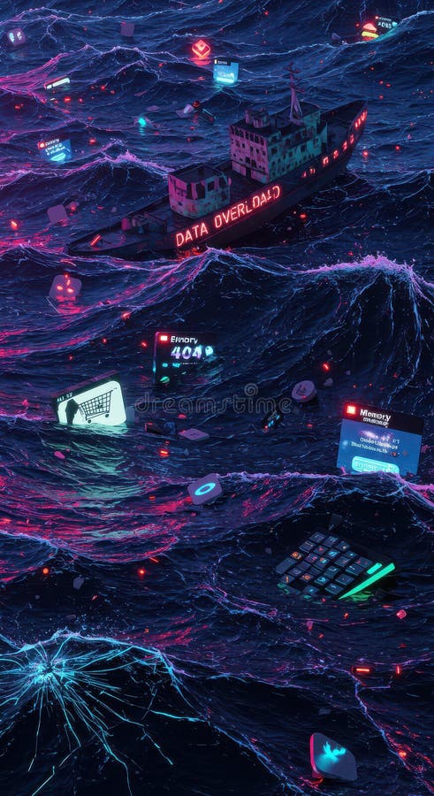 An Ocean of Digital Garbage, Overflowing with Data Fragments and an ...